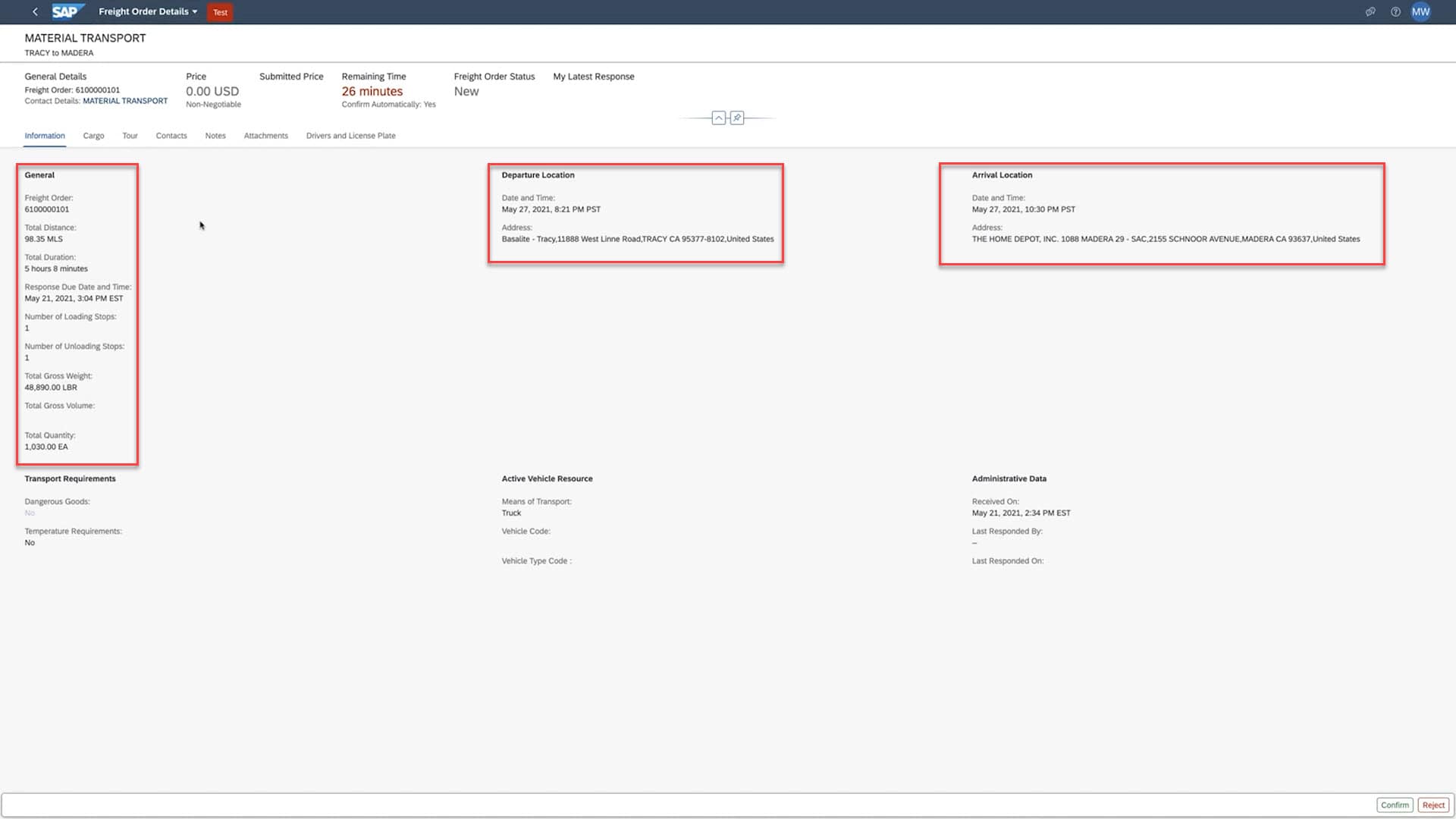 LBN Carrier Freight Tendering - Spanish » Material Transport